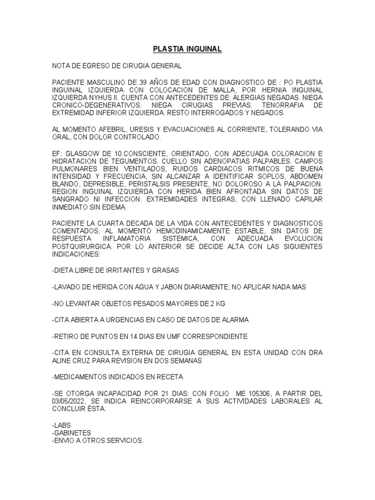 Machotes Altas | PDF | Herida | Cirugía