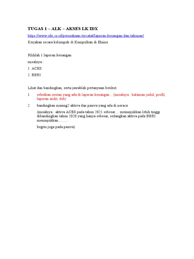 04 - Tugas 1 (Akses Idx) | PDF