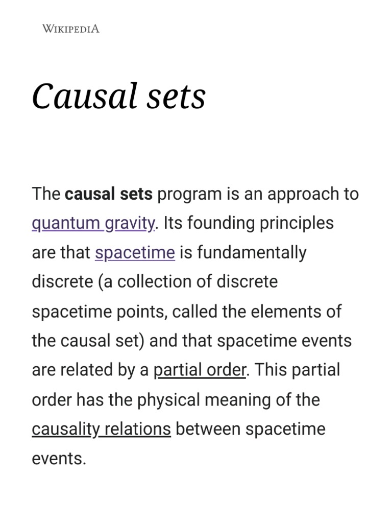 Causal Sets - Wikipedia | PDF