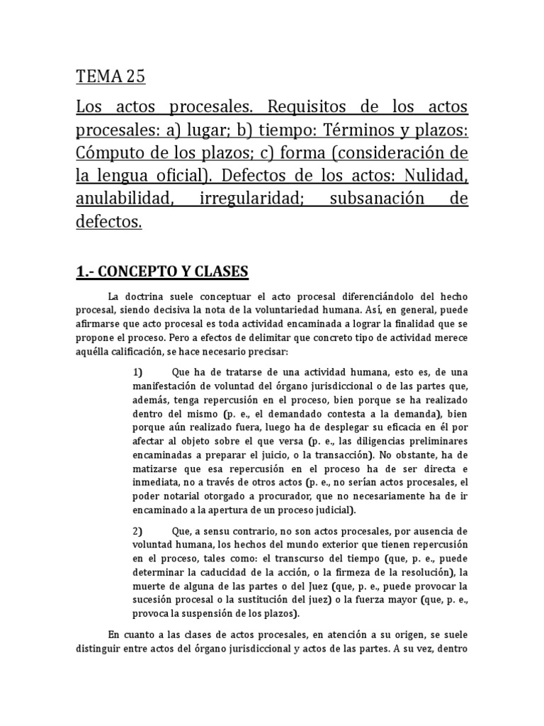 Tema 25 Tramitacion Procesal | PDF