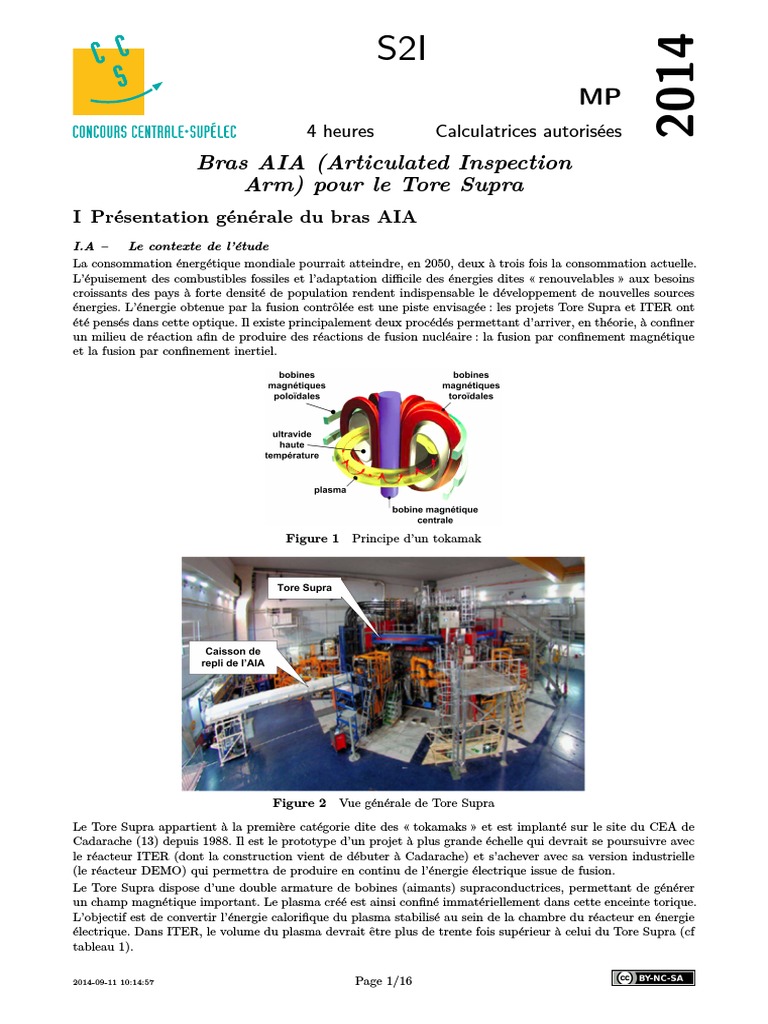 Bras AIA (Articulated Inspection Arm) Pour Le Tore Supra: I ...