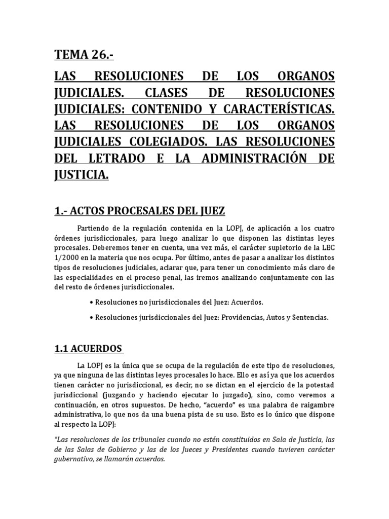 Tema 26 Tramitacion Procesal | PDF