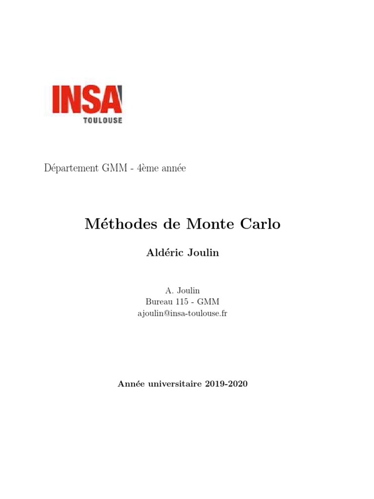 Méthodes de Monte Carlo pour GMM | PDF | Méthode de Monte-Carlo ...