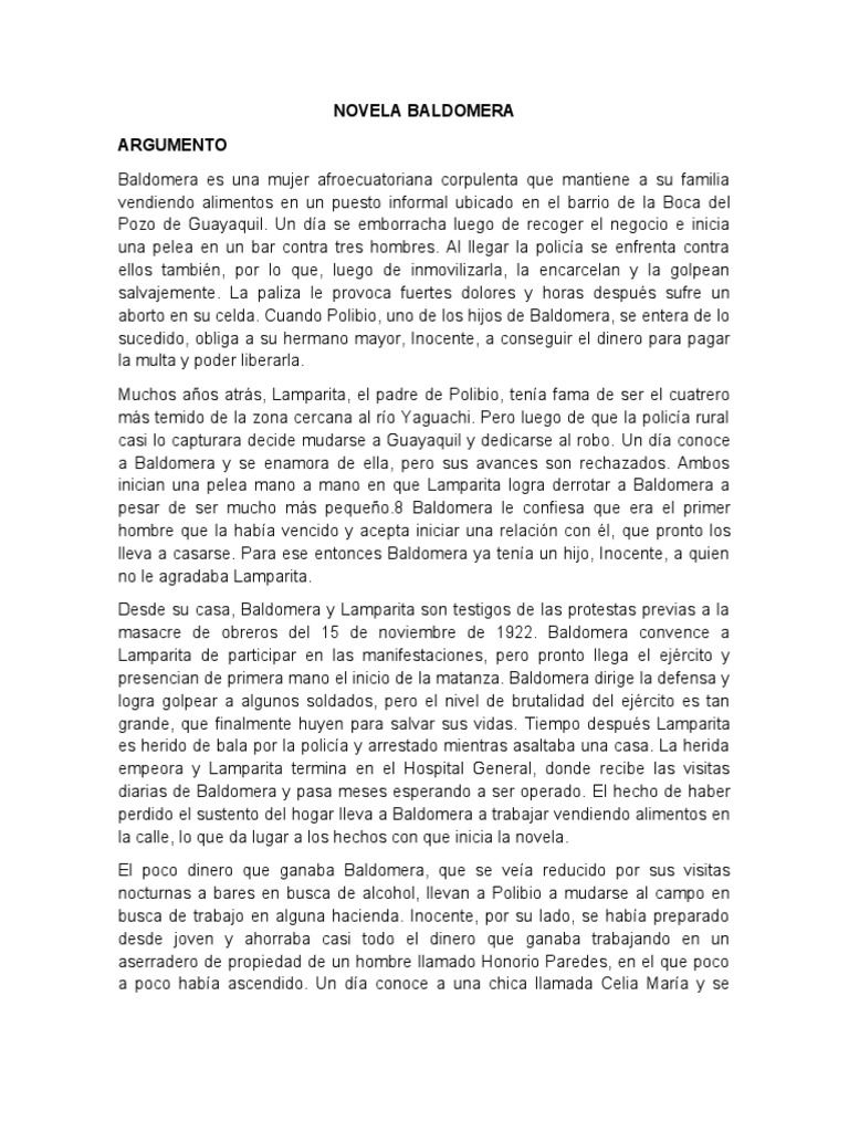 Novela Baldomera | PDF