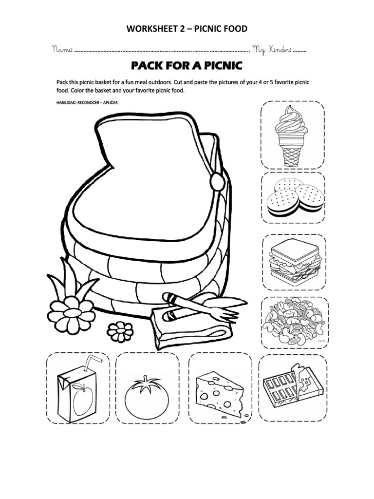 Worksheet 2 - Picnic Food | PDF