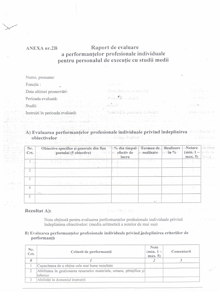 Raport Evaluare Performante Profesionale Individuale-Studii Med | PDF