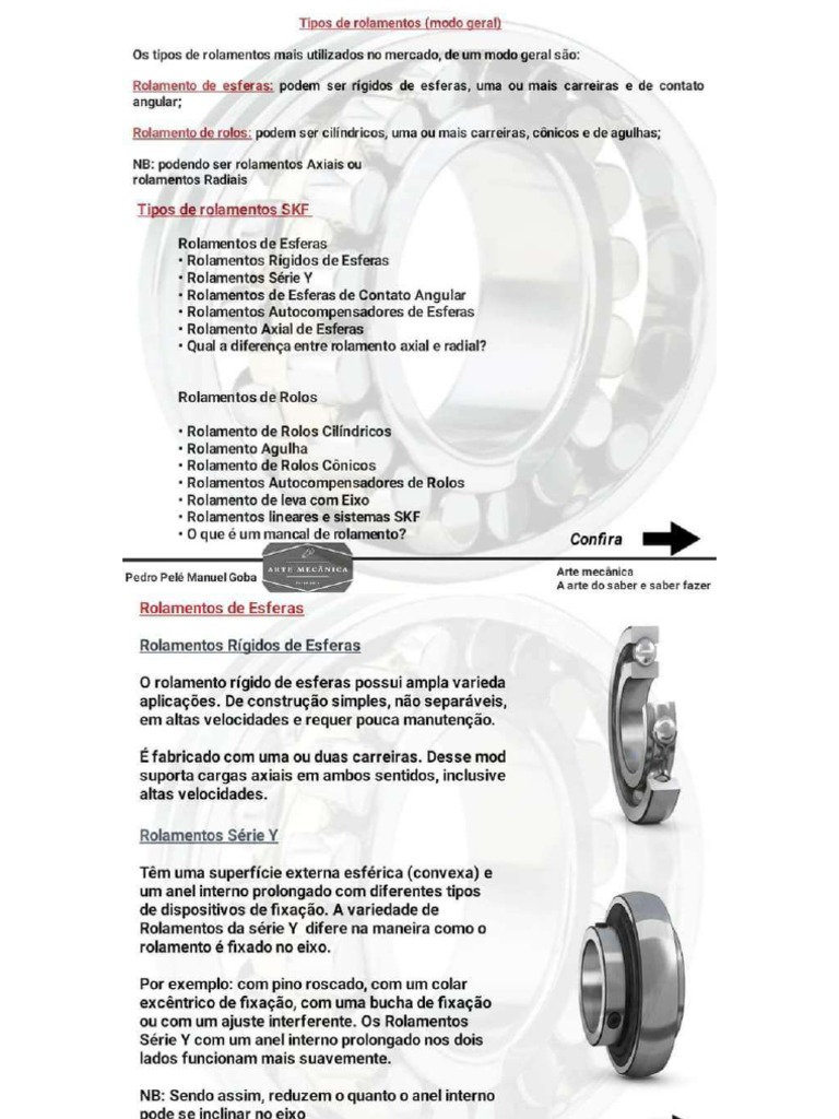 Tipos de Rolamentos | PDF