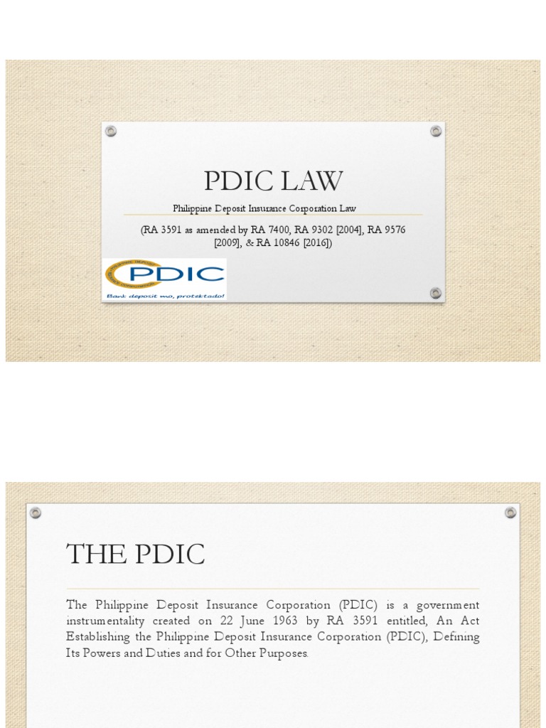 Pdic Law | Download Free PDF | Banks | Deposit Insurance