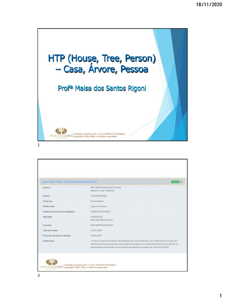 HTP (House, Tree, Person) - Casa, Árvore, Pessoa | PDF