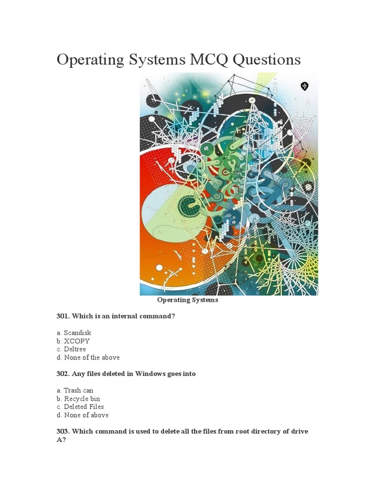 Operating Systems MCQ Questions4 | PDF | Operating System | Computer File