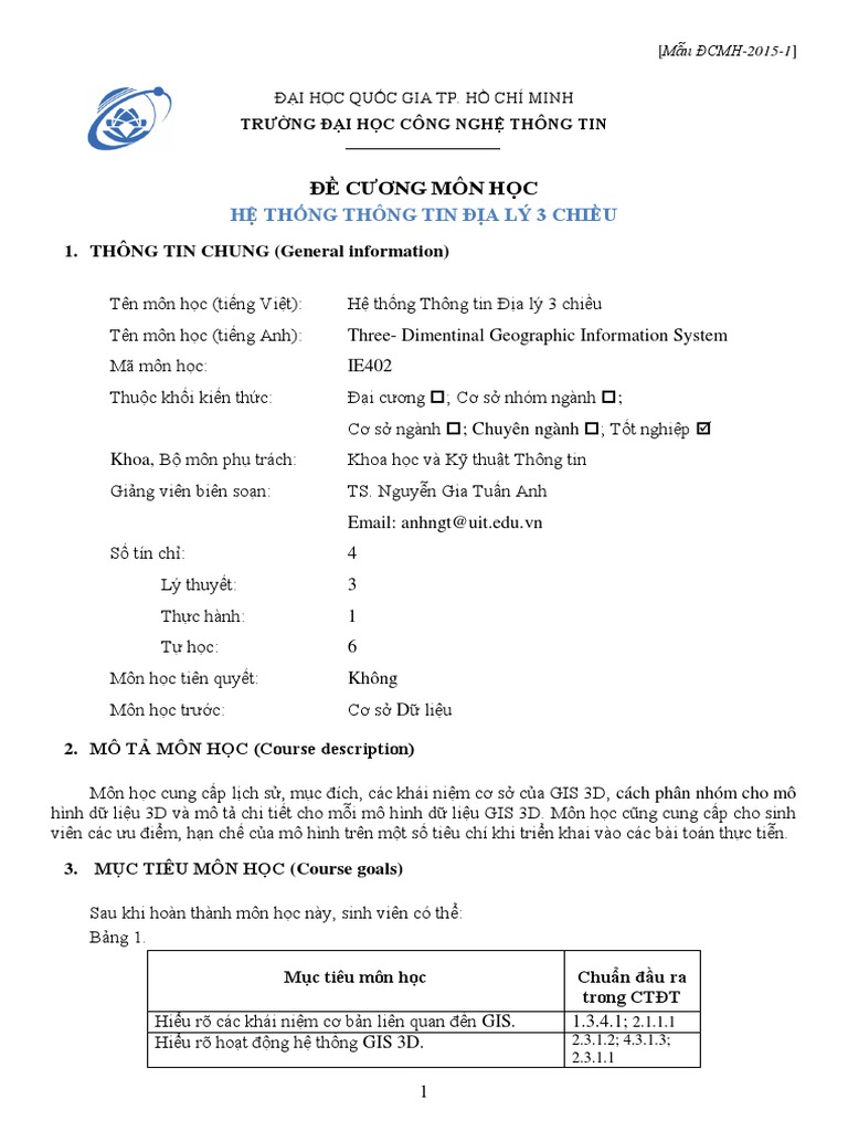 (8.2020) IE402 He Thong Thong Tin Dia Ly 3 Chieu - CDIO 2 | PDF