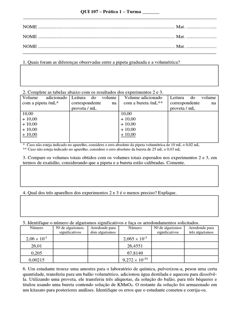 Diferenças entre Pipetas e Buretas | PDF | Ph | Titulação