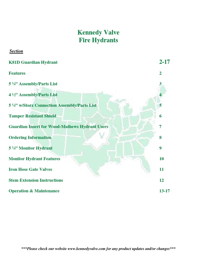 Kennedy Fire Hydrant Installation Guide | PDF | Screw | Valve