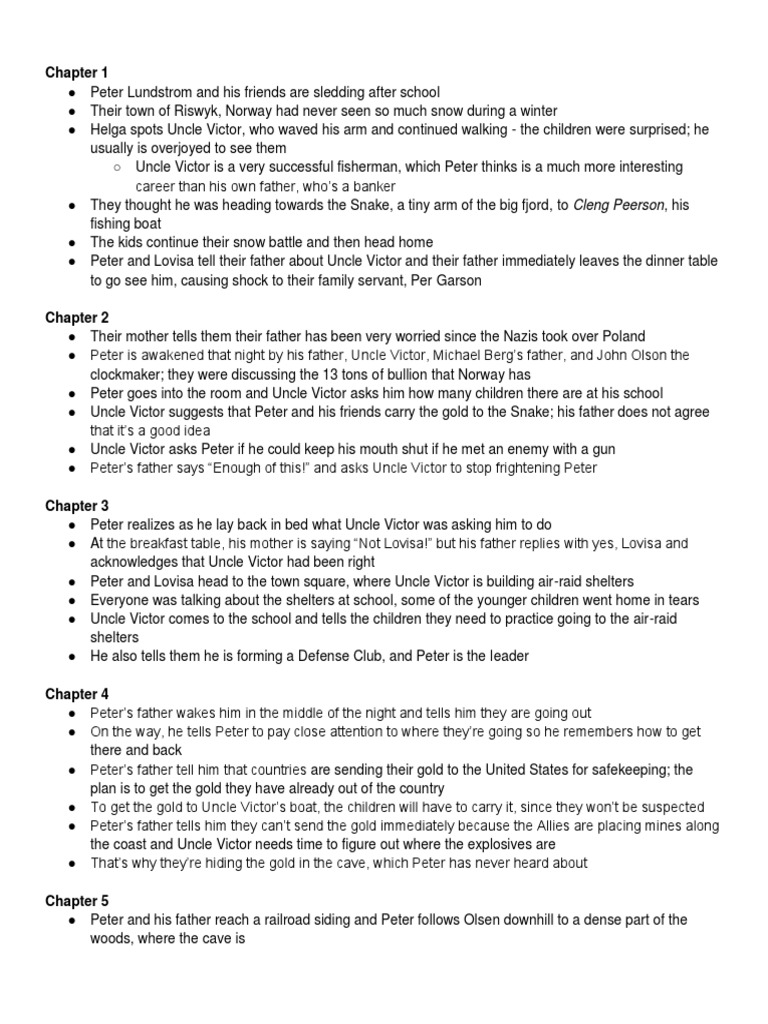 Snow Treasure: Peter's Secret Mission | PDF