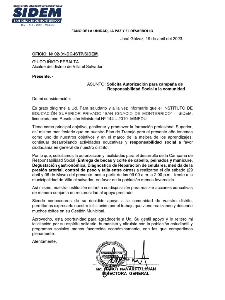 Oficio para Municipalidades | PDF