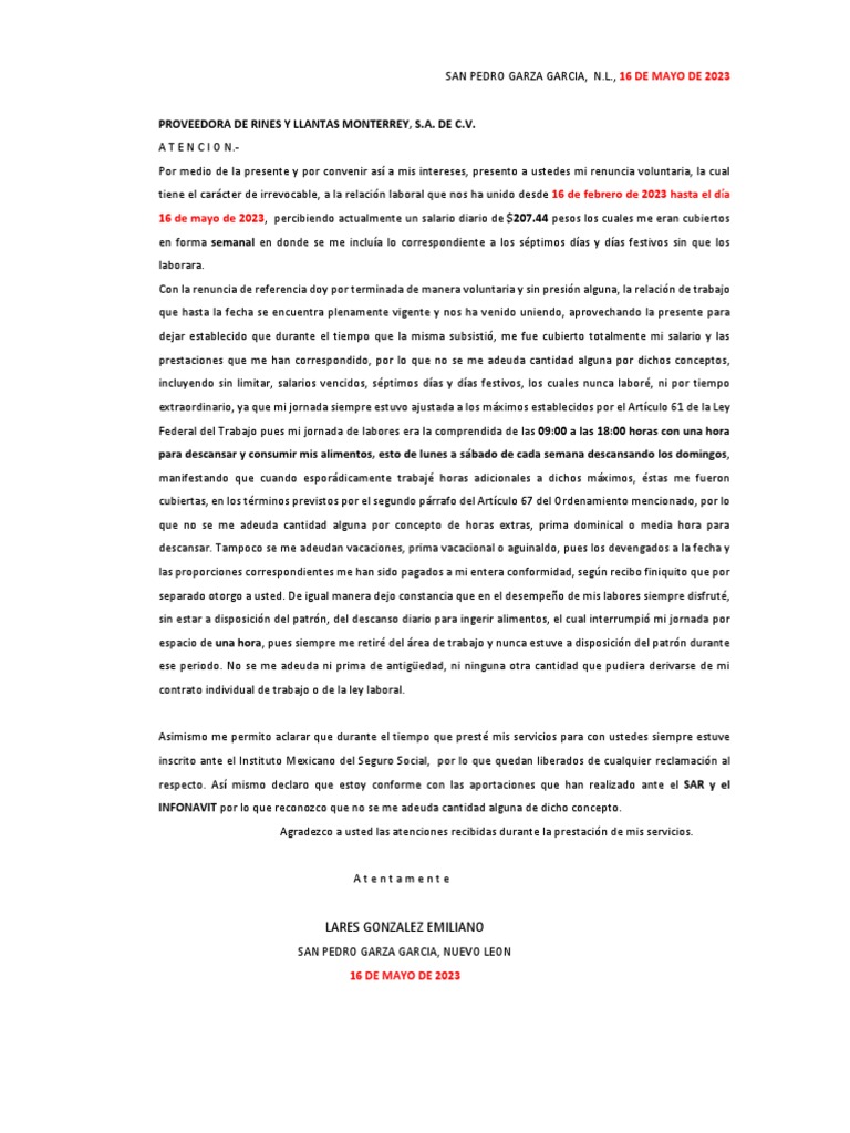 Lares Gonzalez Emiliano Carta | PDF