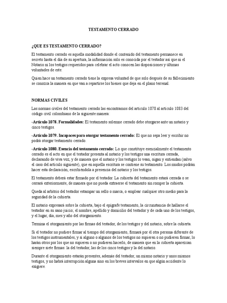 Testamento Cerrado | PDF