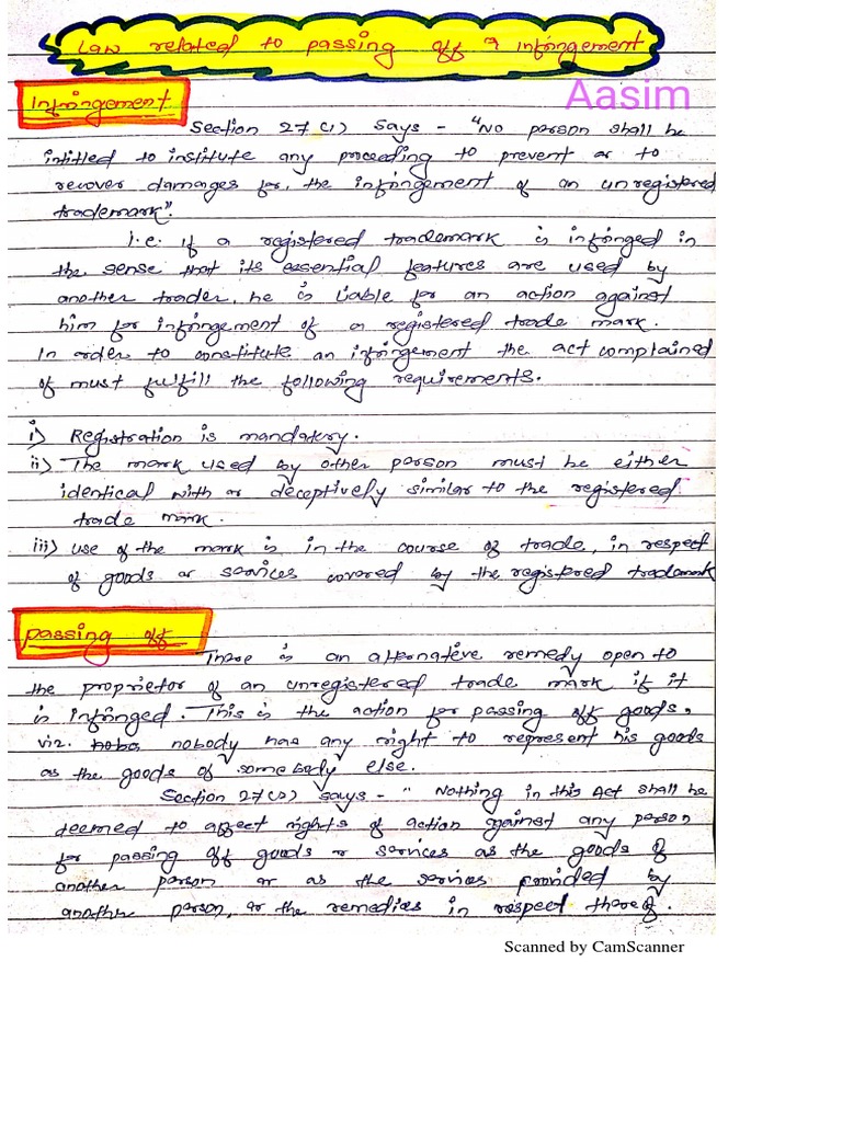 Asim IPR Case Notes | PDF
