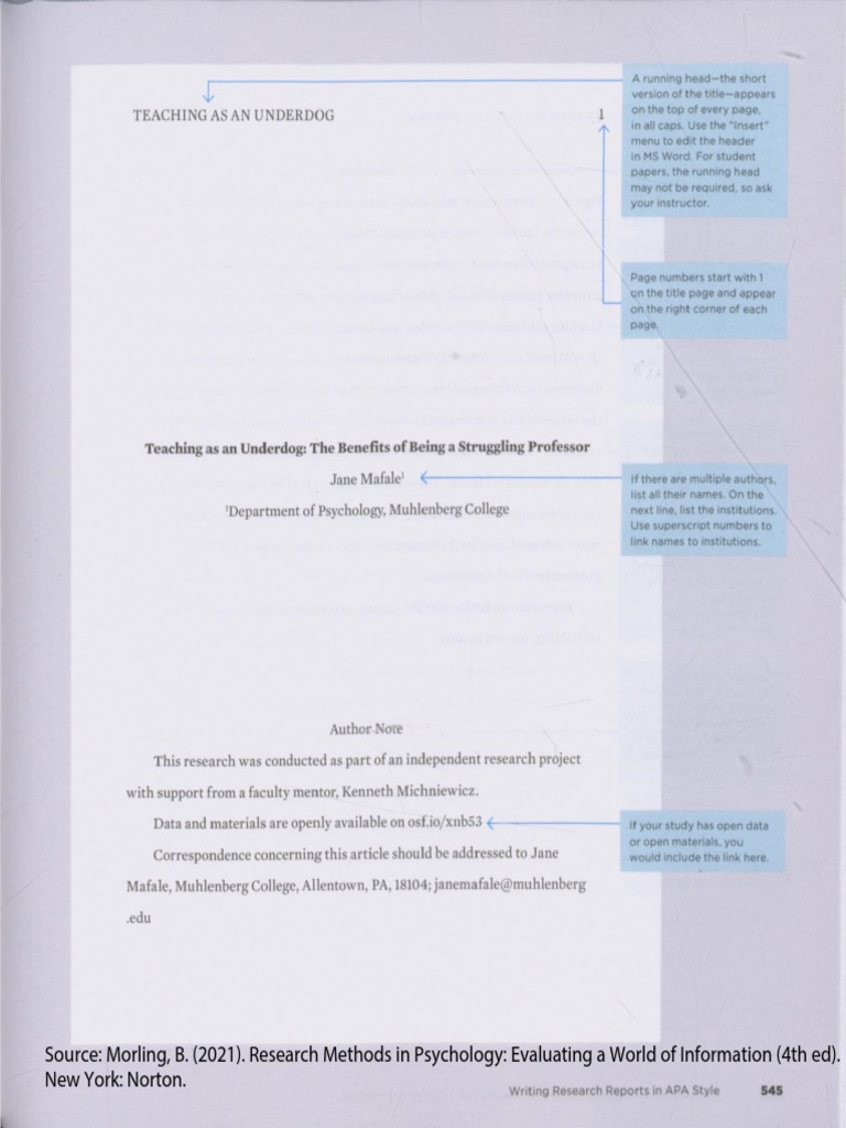 APA Style Sample Paper (7th Ed) | PDF