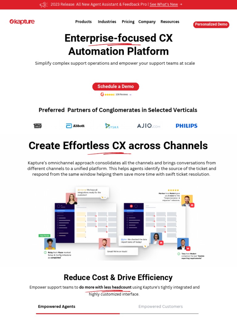 Kapture CX Homepage Wireframe | PDF | Automation | Information Technology
