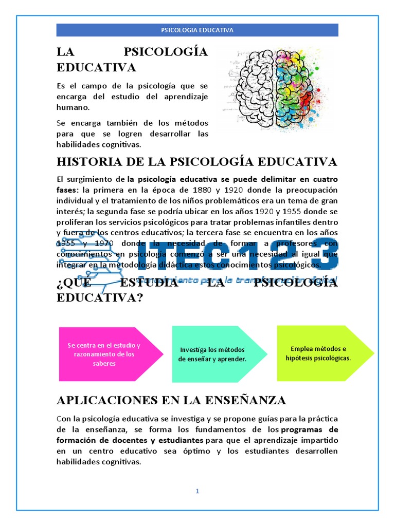 La Psicología Educativa Material 2 Pdf Psicología Educacional