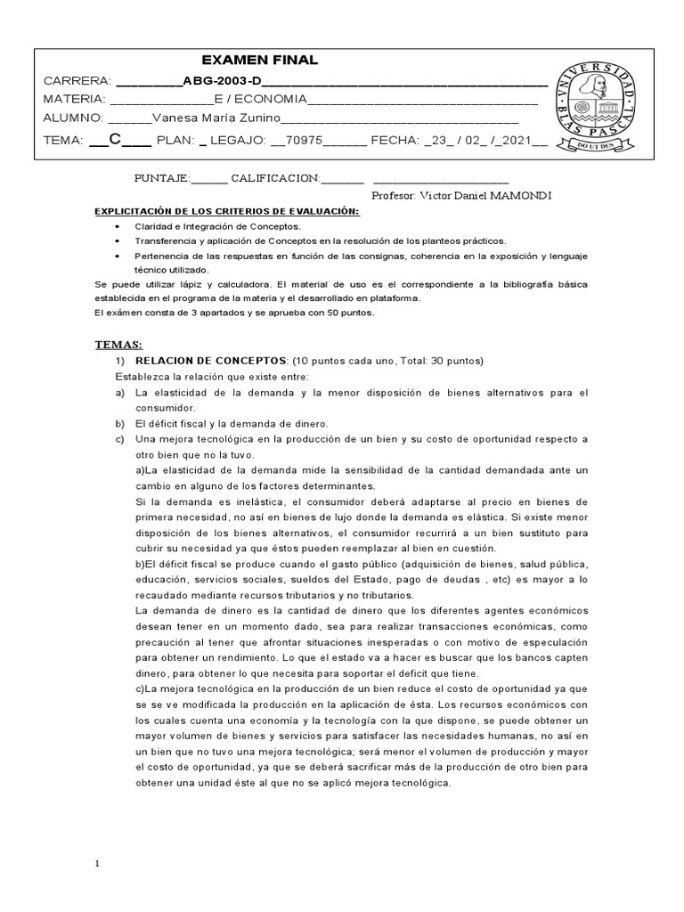 Final Economia Ubp | PDF | Oferta de dinero | Bancos