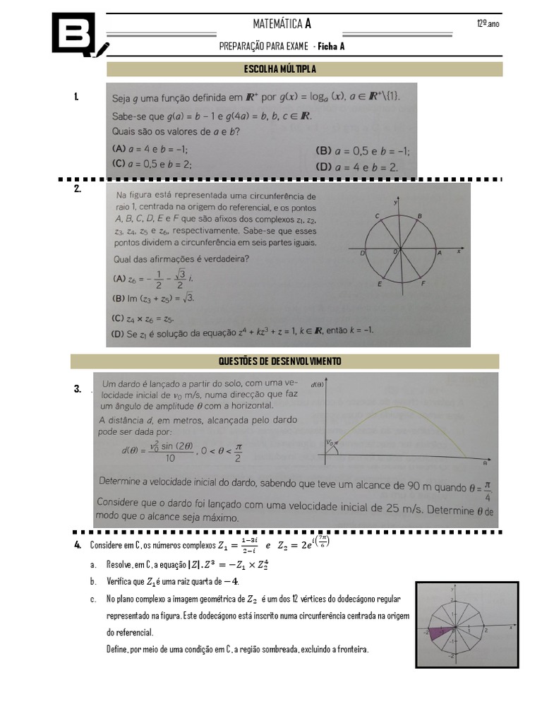 MAT12 Ficha A 2020 | PDF