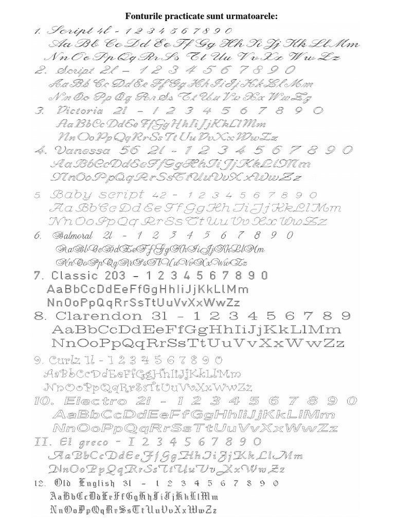 10 Lista Fonturi Gravuri 2021 | PDF