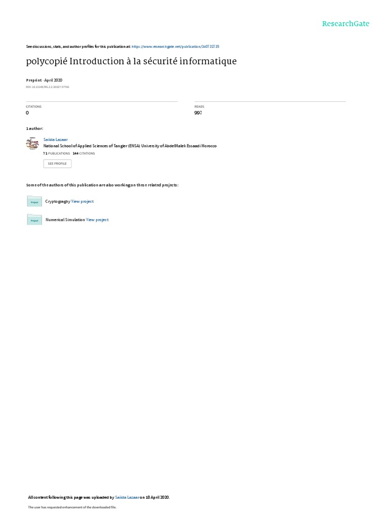 Polycopi Introductionlascurit | PDF | Sécurité | Sécurité des systèmes ...