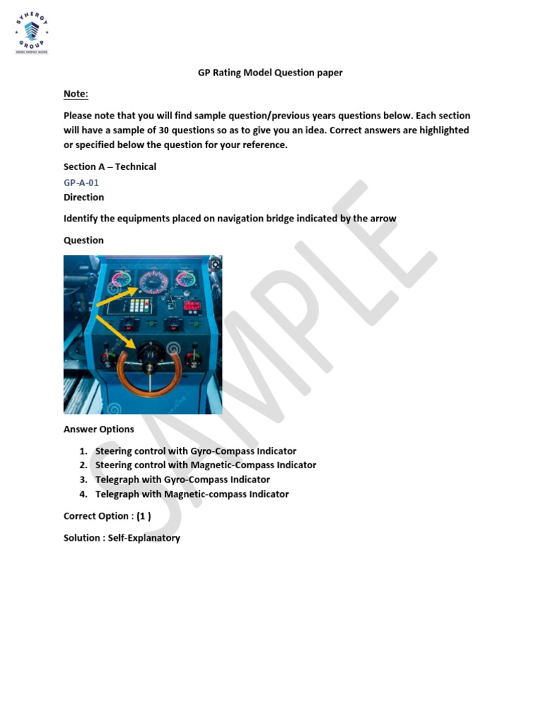 GP Rating Model Question Paper | PDF