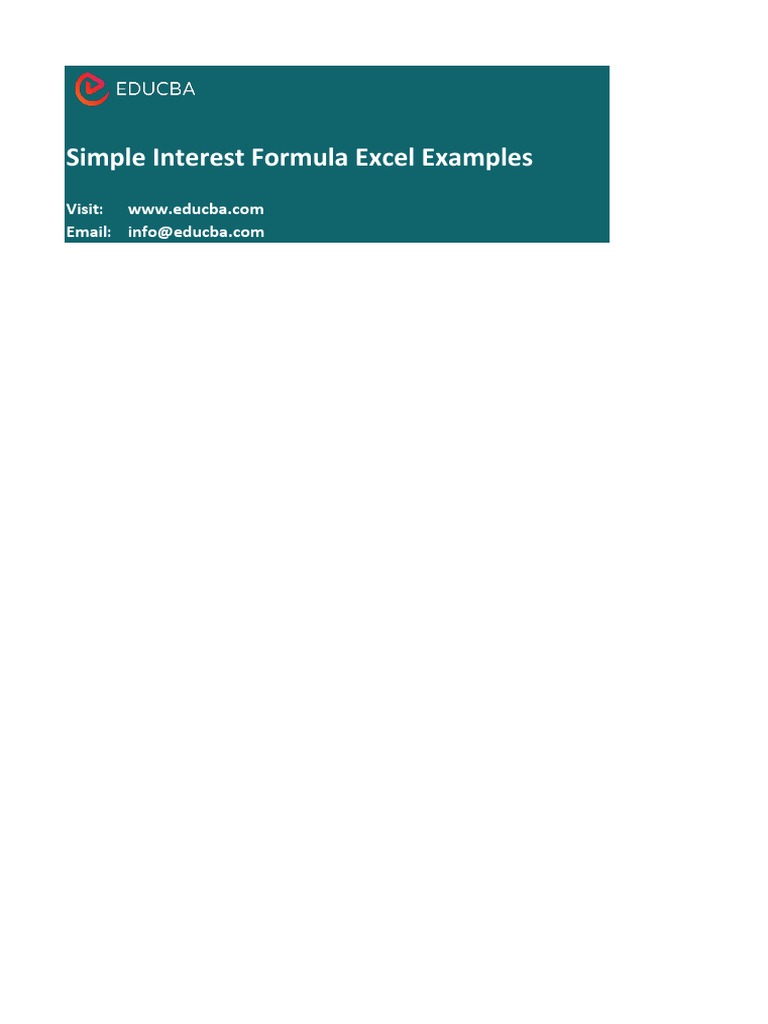 Simple Interest Formula Excel Examples | PDF | Interest | Loans Simple Interest Formula Excel Examples | PDF | Interest | Loans
