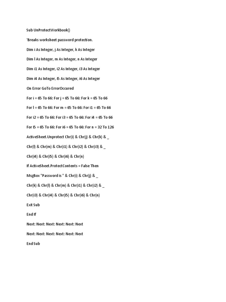 Excel Password Breaker Pdf