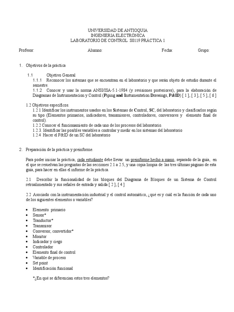 LabControl P01 ISA S0119 | PDF | Sistema de control | Laboratorios