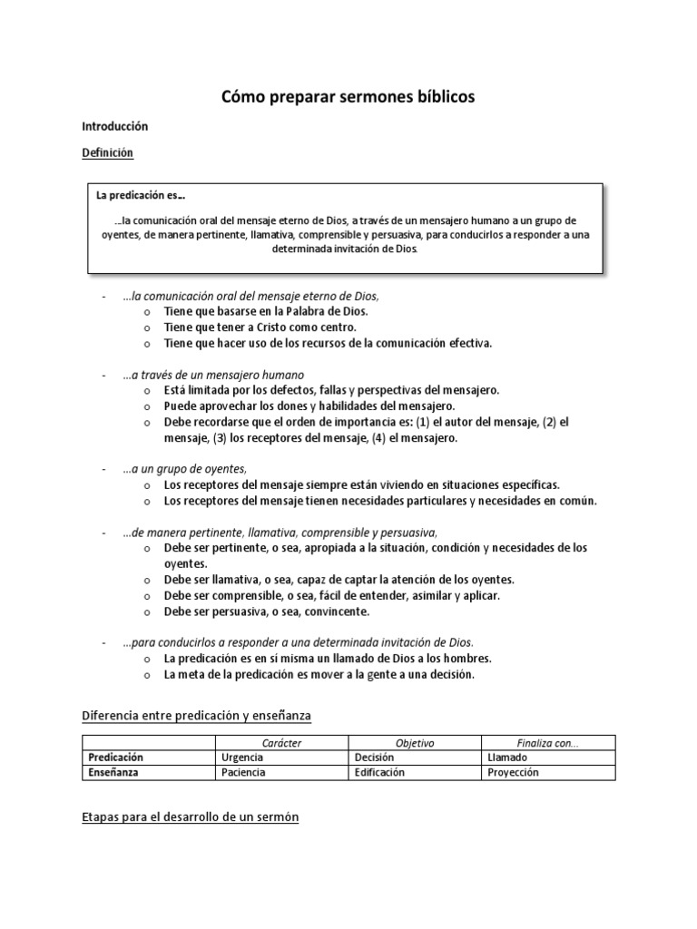 Guía para preparar sermones bíblicos | PDF