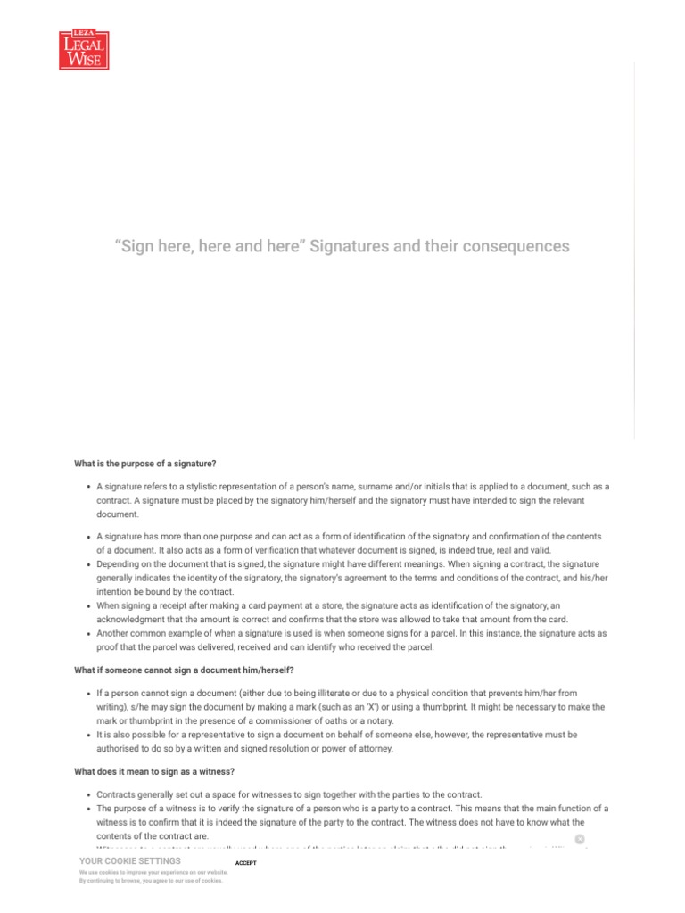 Signatures and Their Consequences - LegalWise | PDF