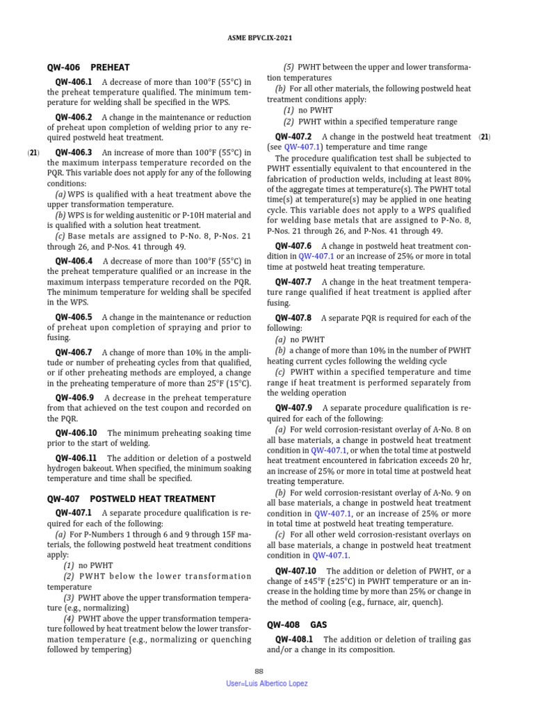 ASME Sec IX - Preheat&Postweld Heat | PDF | Heat Treating | Business Process