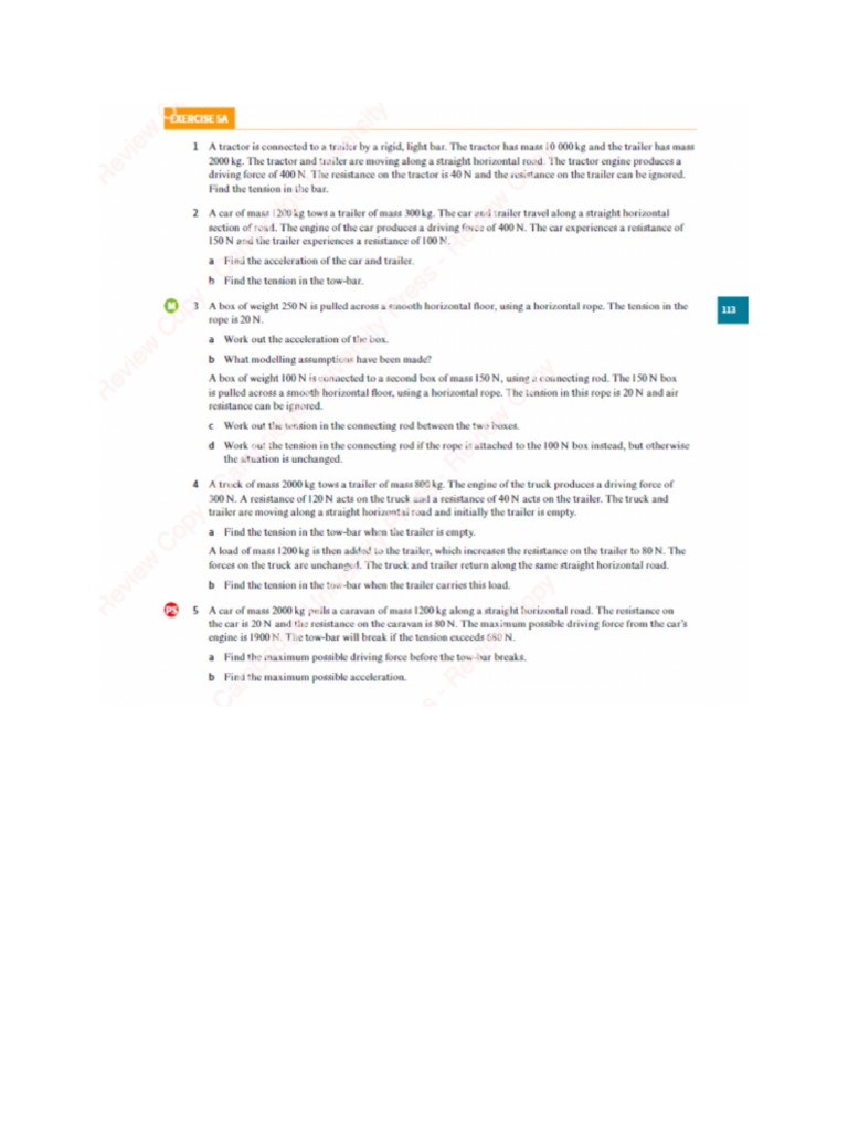 Mechanics Chapter 5 WorkSheet | PDF