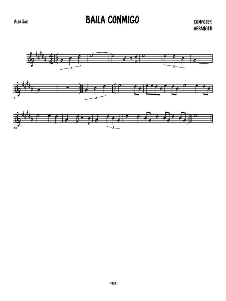 Baila Conmigo - Alto Sax | PDF