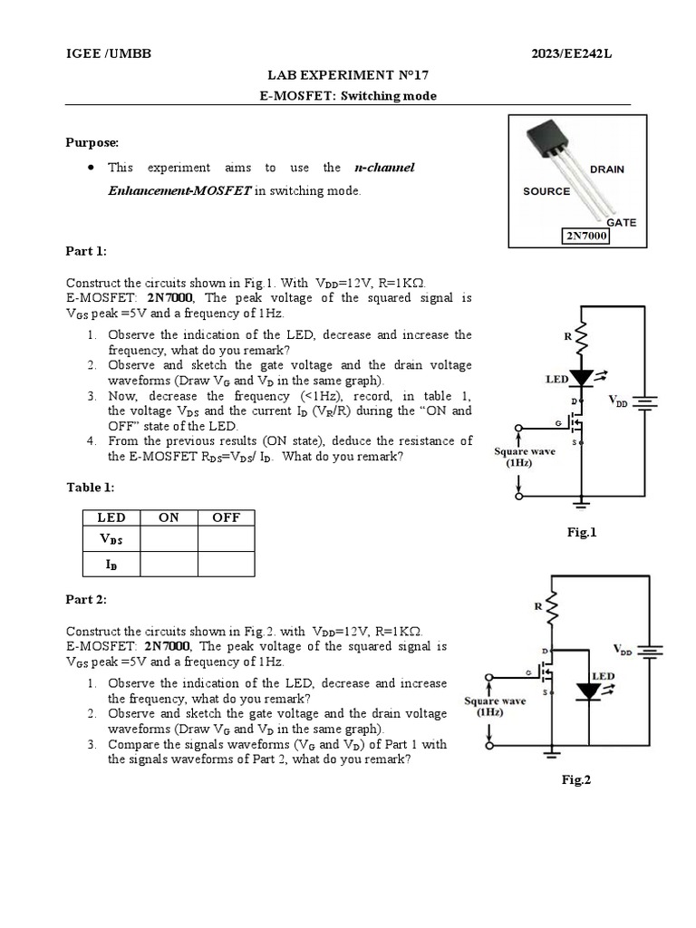 LAB17-EMOSFET-Switching | PDF
