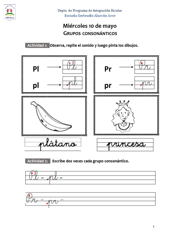 Guía Grupo Consonantico PL Miércoles 10 de Mayo | PDF