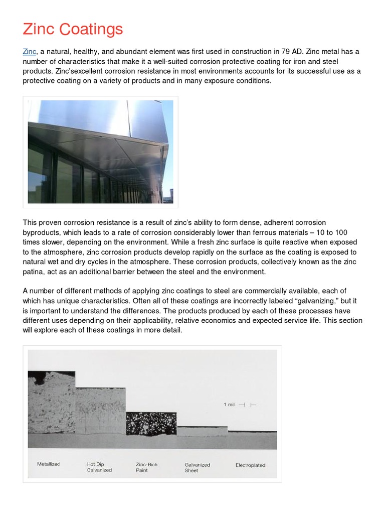 Zinc Coatings: Selection and Economics | PDF | Corrosion | Galvanization
