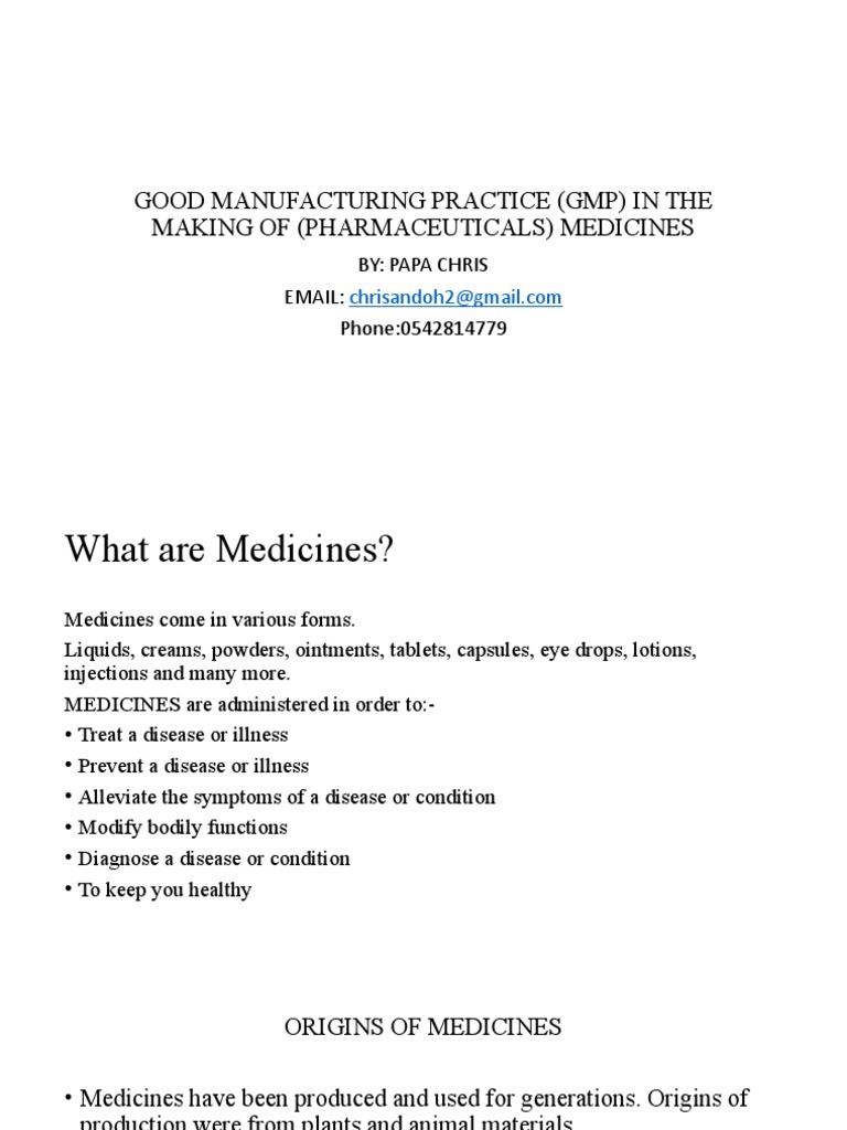 Good Manufacturing Practice (GMP) | PDF | Hygiene | Health Care