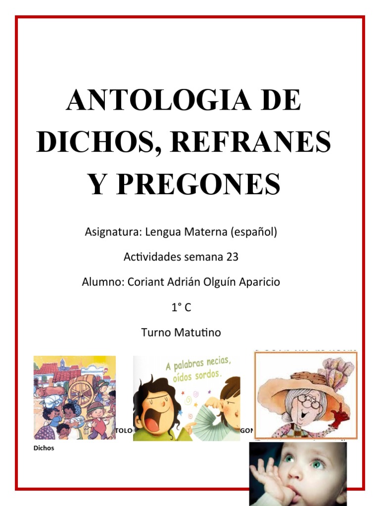 Antología de Dichos, Refranes y Pregones | PDF | Comida y bebida | Cocina