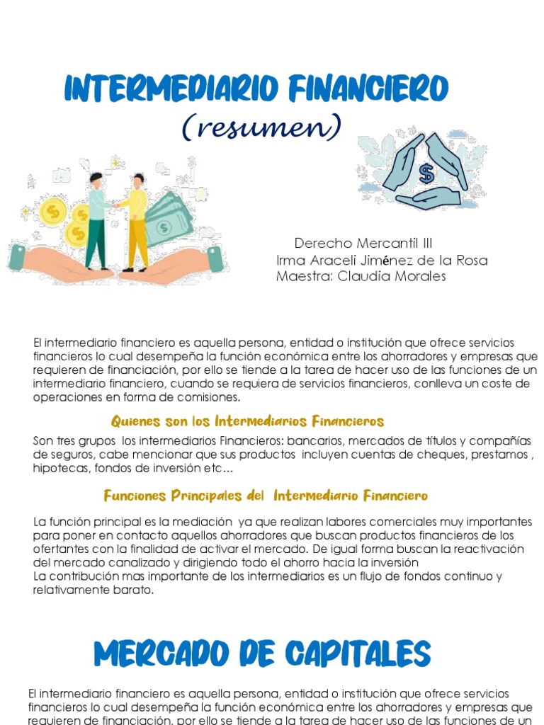 Resumen Intermediario Financiero | PDF