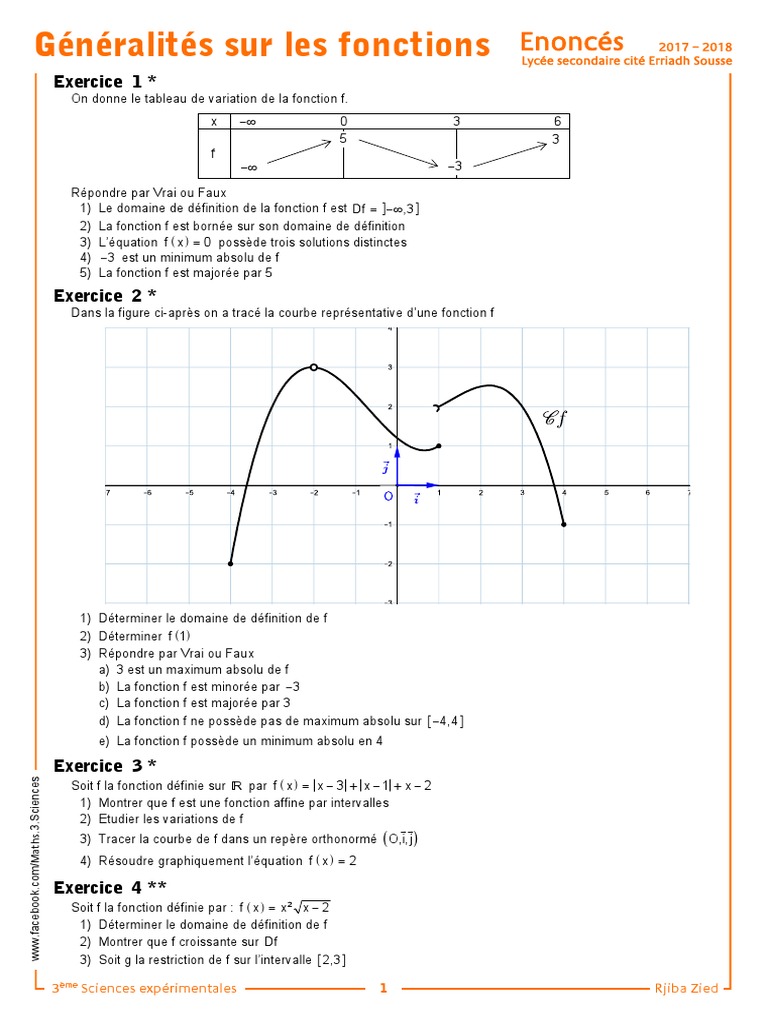 01 - Généralités Sur Les Fonctions | PDF