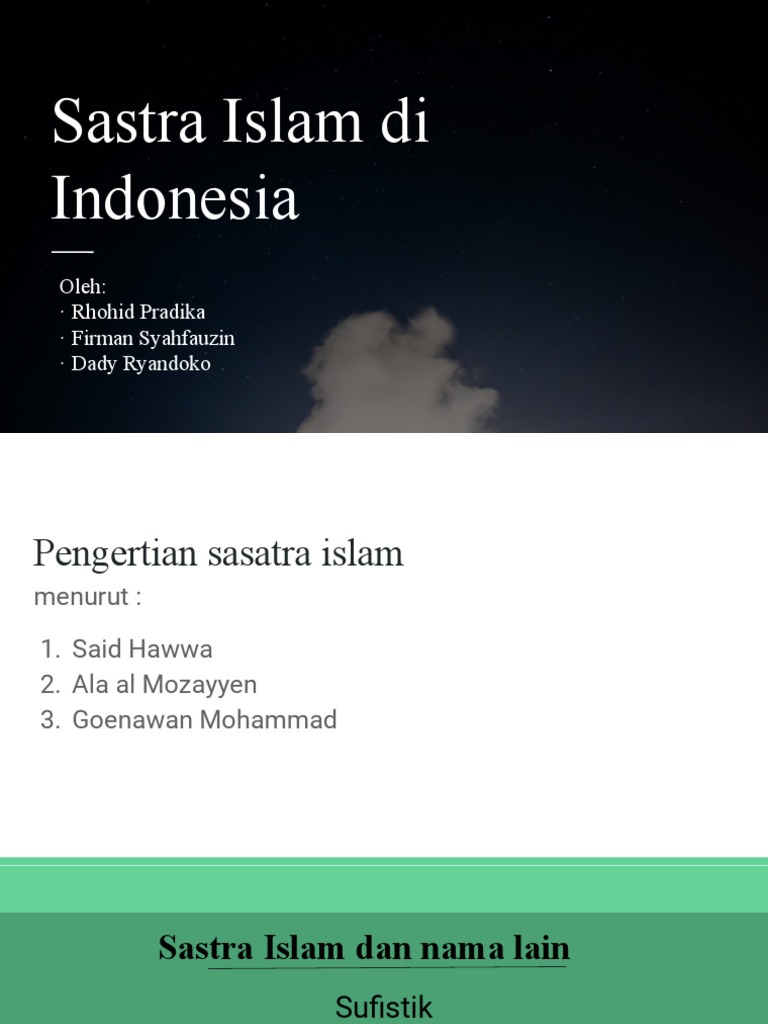 Perkembangan Sastra Islam Di Indonesia | PDF