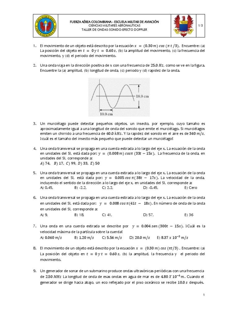 Taller de Ondas, Sonido, Efecto Doppler | PDF