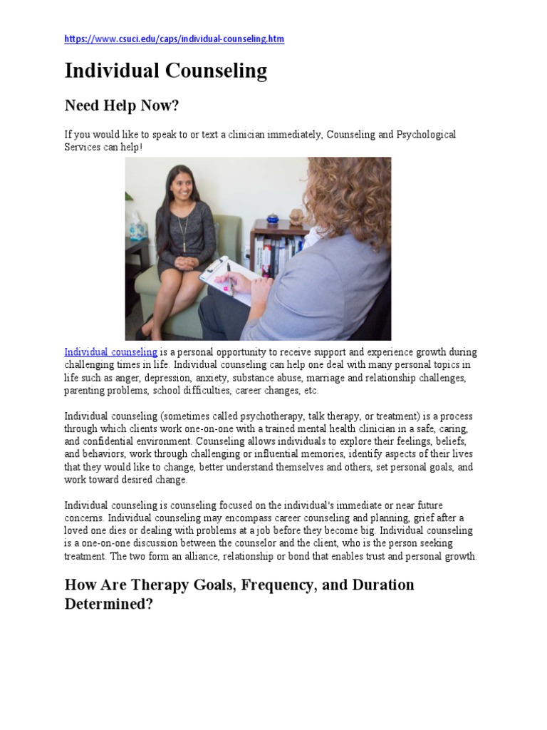Individual Counseling | PDF