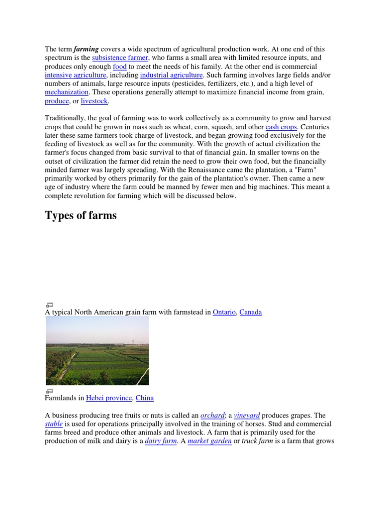 Overview of Farming Types and Practices | PDF | Farms | Intensive Farming