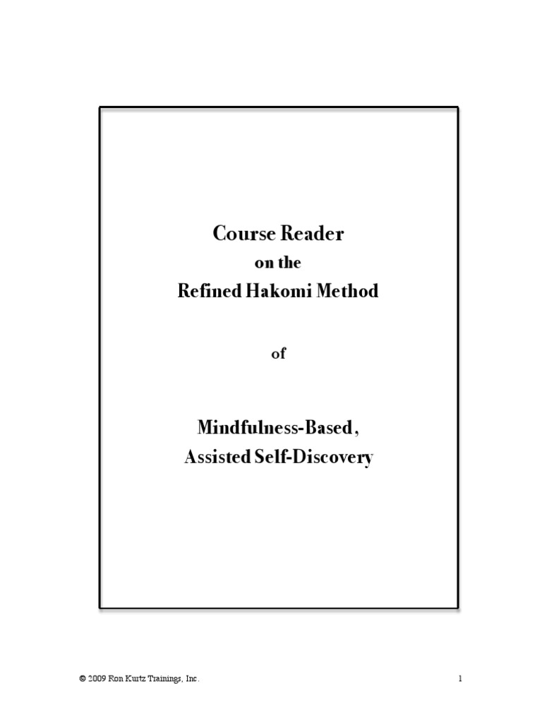 Course-Reader-2009 Hakomi | PDF